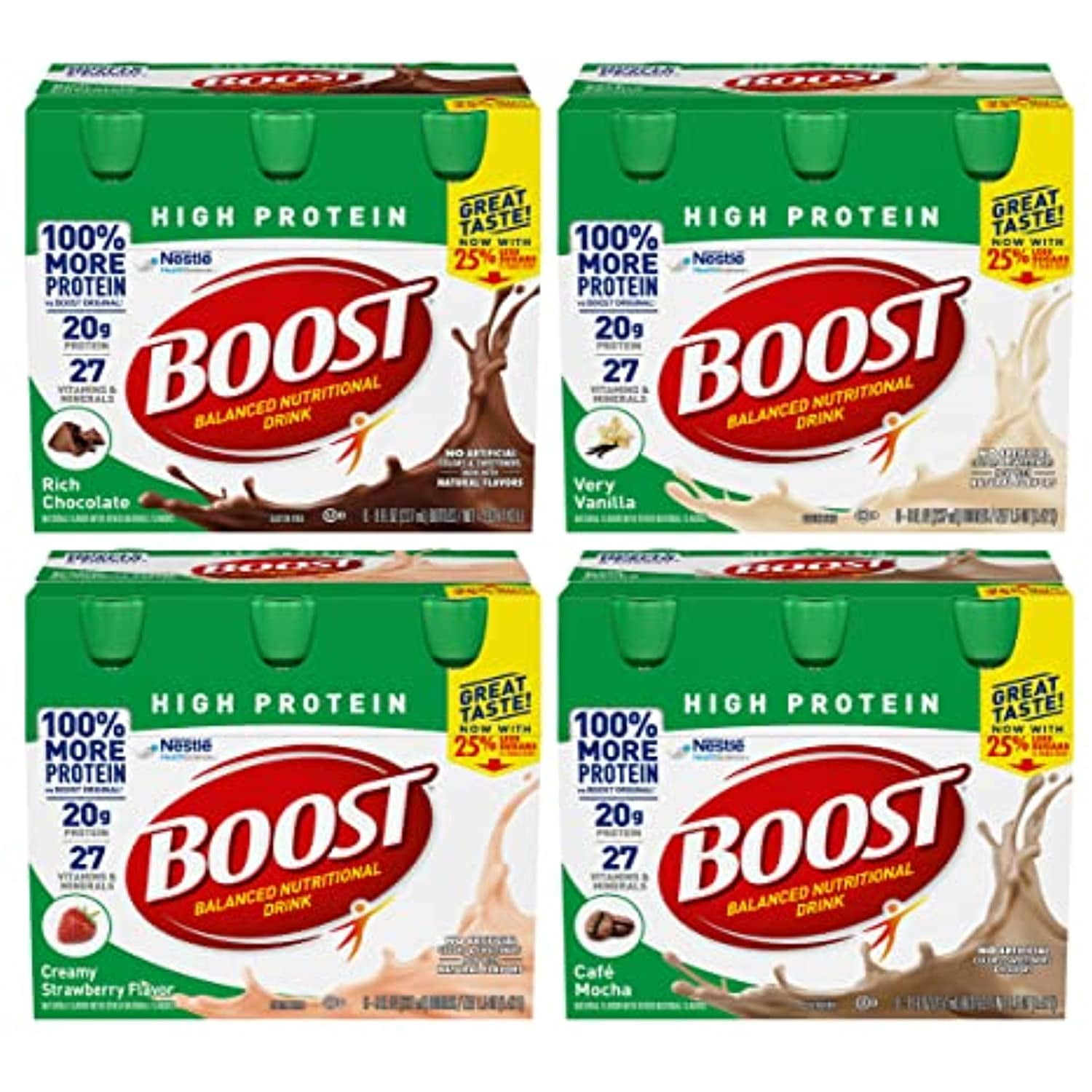 Boost High Protein Nutritional Drink Variety Pack, 1 Pack Rich ...