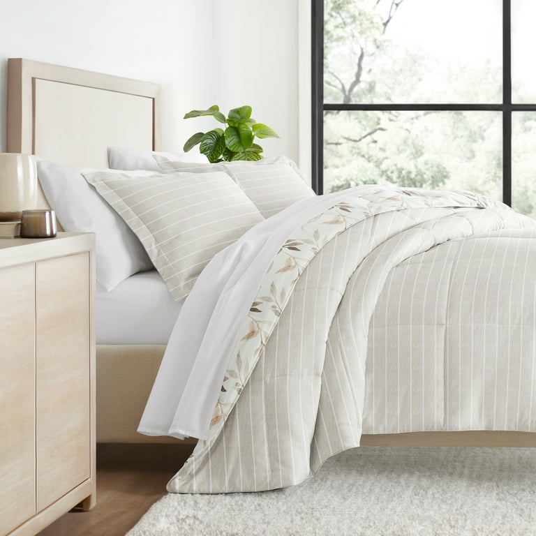 Comfort Canopy Foliage Stripe Ultra Soft Reversible Comforter Bed Set for King California King Bedding