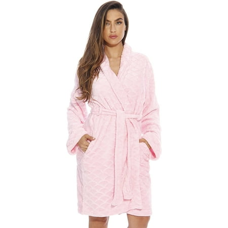 SUZH Just Love Kimono Robe Velour Scalloped Texture Bath Robes for ...