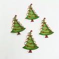 50pcs Wooden Buttons Christmas Tree Shaped Two Hole Decorative Buttons