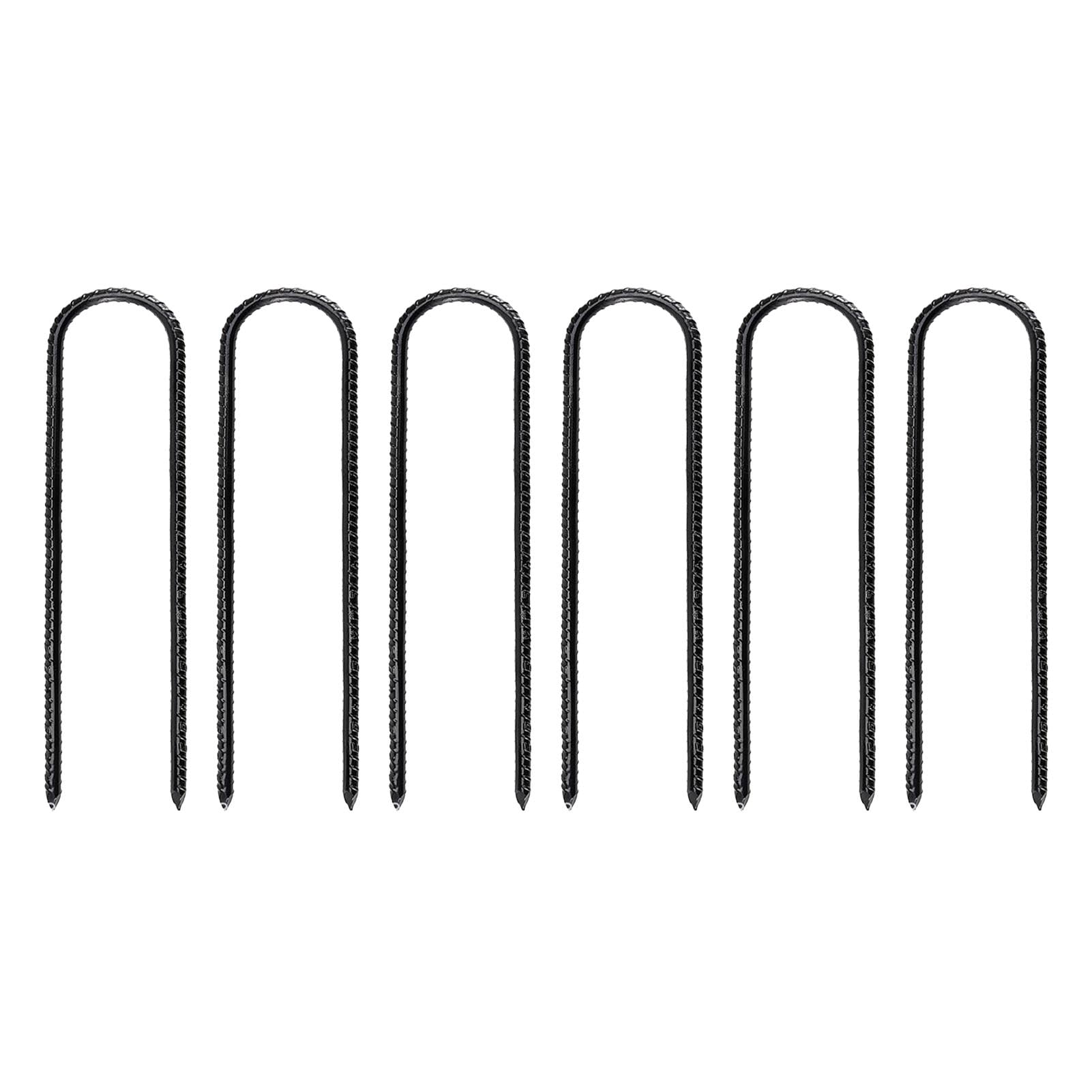 6Pcs Ground Stakes Steel Rebar Tent Nails Garden Anchor Pegs U Shaped ...