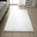 Mainstays Solid Soft Rabbit Faux Fur Area Rug Ivory,30x46" - Walmart.com