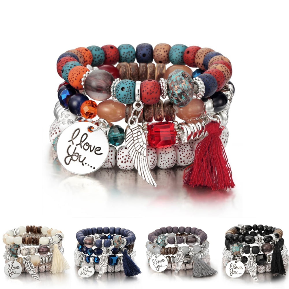 Click here for Visland 4pcs/Set Bohemia Style Wing Beads Bracelet... prices