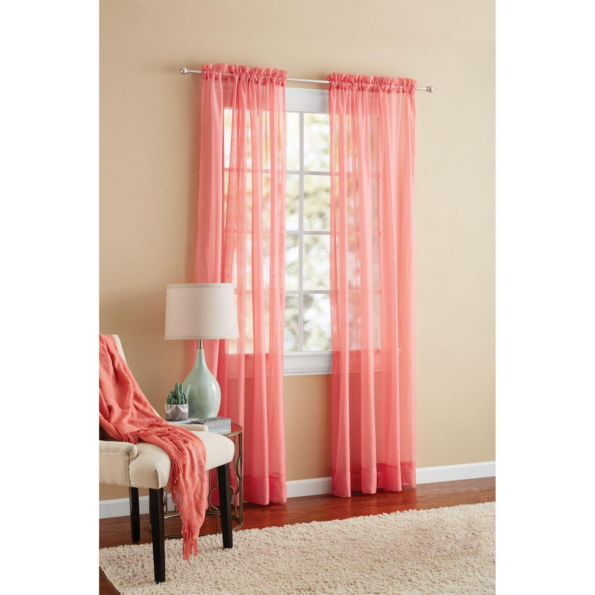 Click here for Mainstays Marjorie Solid Voile Curtain Panel 59 Wi... prices