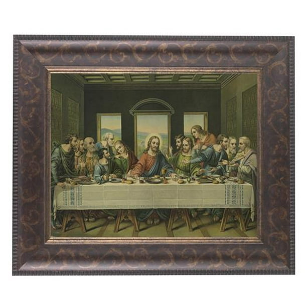 The Last Supper Picture Framed Wall Art Decor, Large, Antique Gold and ...