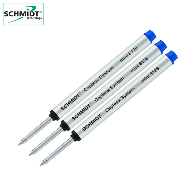 3X Schmidt 8126 Mini Capless System Rollerball Refill Blue Ink, Fine ...