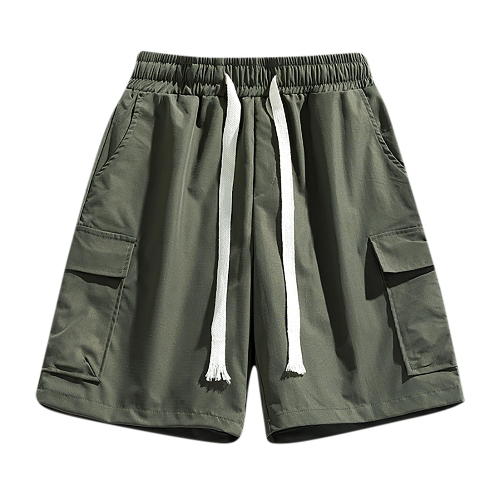 Click here for Aherbiu Plus Size Cargo Shorts For Men Drawstring... prices
