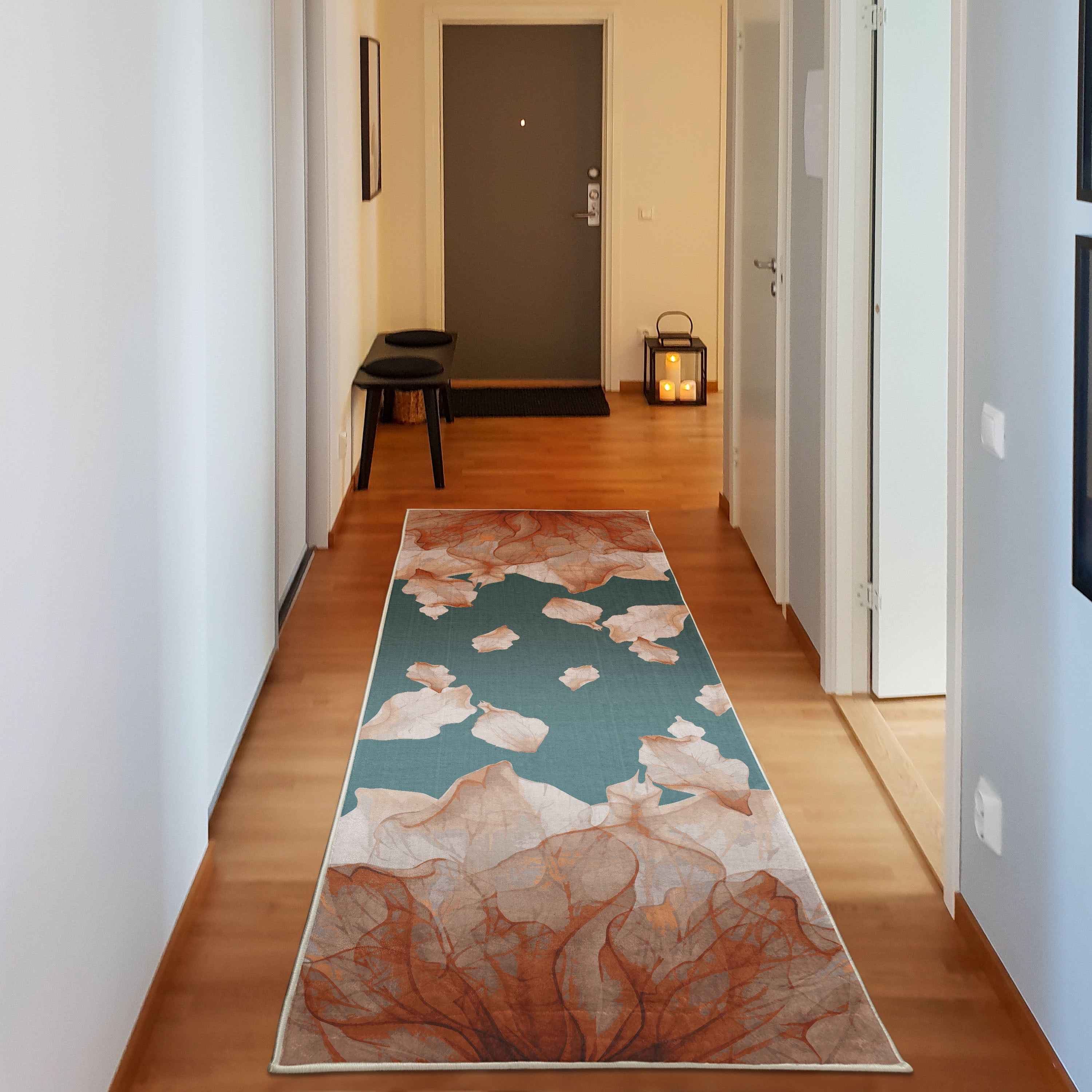 Flower Decorative Rug, Abstract Themed Modern Futuristic Image with ...