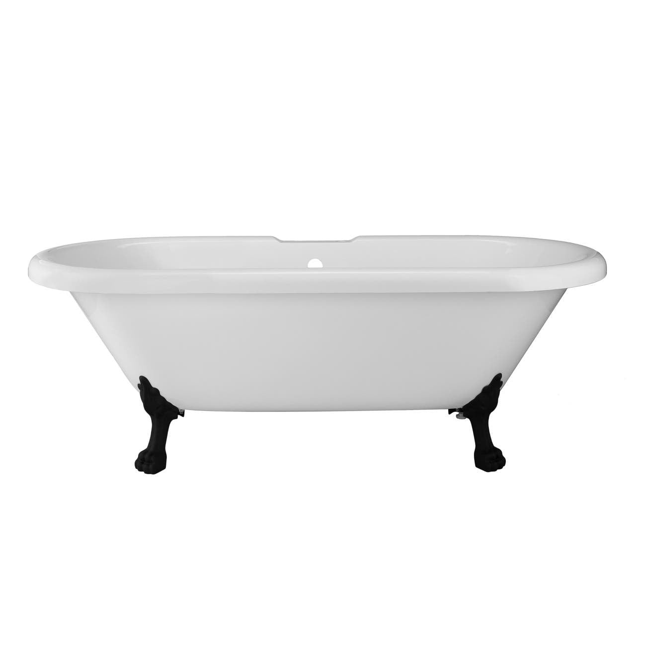 Oakmont 70 Inch Acrylic Double Ended Clawfoot Tub - Rim Faucet ...
