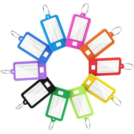 50 Pack Key Tags with Split Ring, Tough Plastic Key Tags with Labels ...