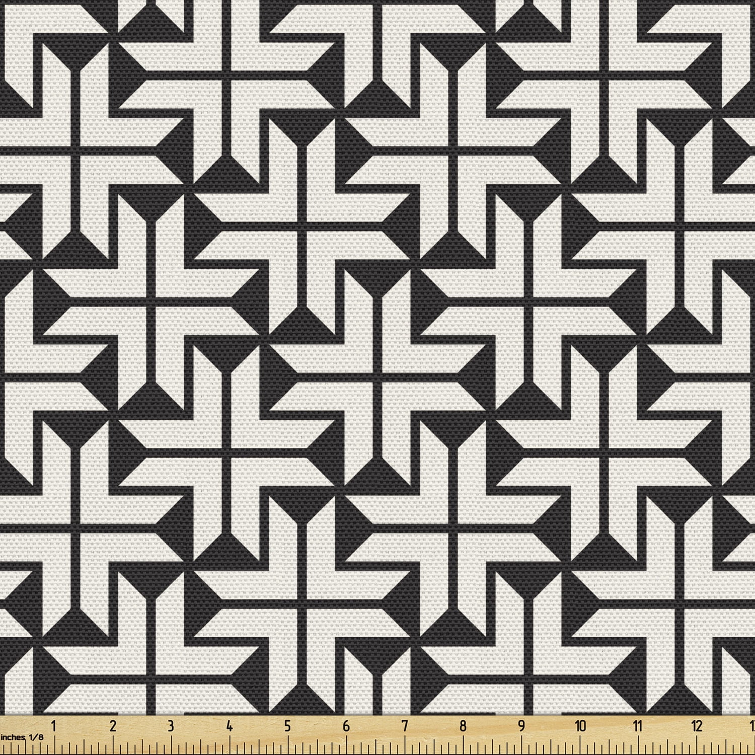 Abstract Upholstery Fabric by the Yard, Repetitive Geometric Monochrome ...