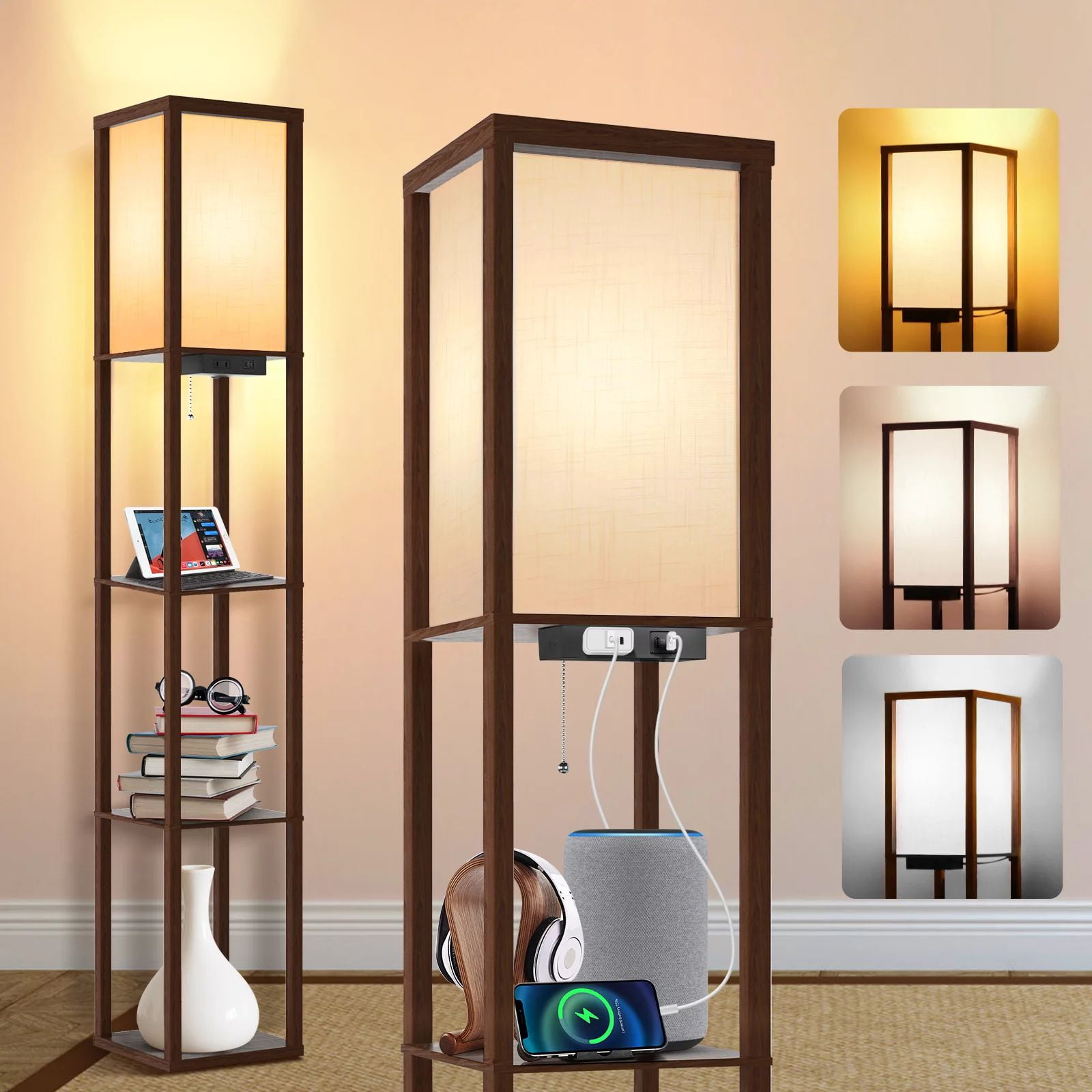 Click here for Outon Floor Lamp With Shelf  Tall Standing Lamp  3... prices