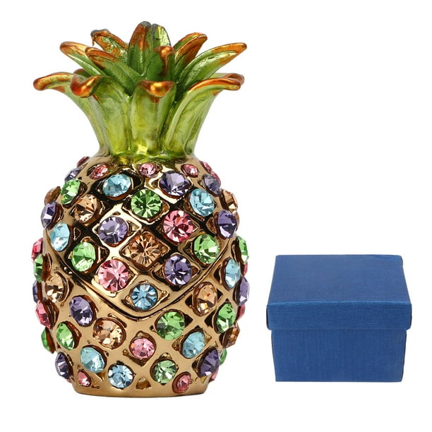 Fruit Trinket Box, Metal Jewelry Box Ananas Style Mini Size Vivid ...