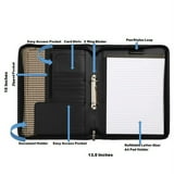 Black Leather Business Portfolio with Handles, Includes Large Notepad ...