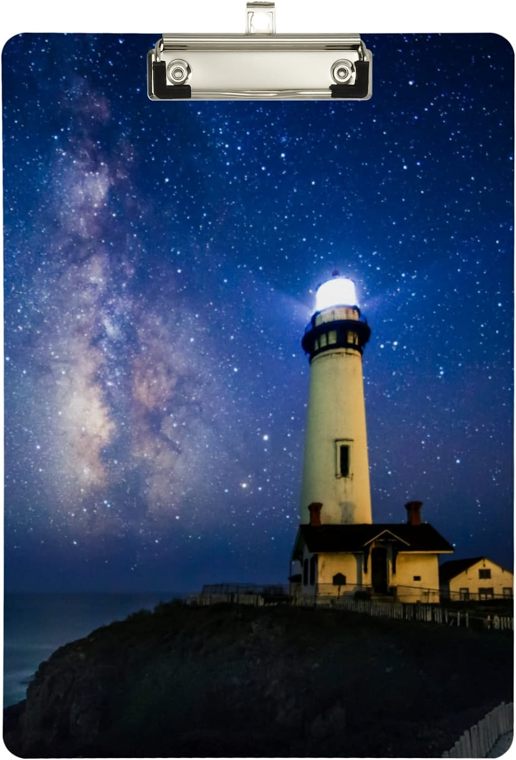 ZHANZZK Starry Night Lighthouse Clipboard Hardboard Wood Nursing Clip ...