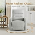 CHITA Power Swivel Recliner Chair with USB Ports, 270° Support, Fabric ...