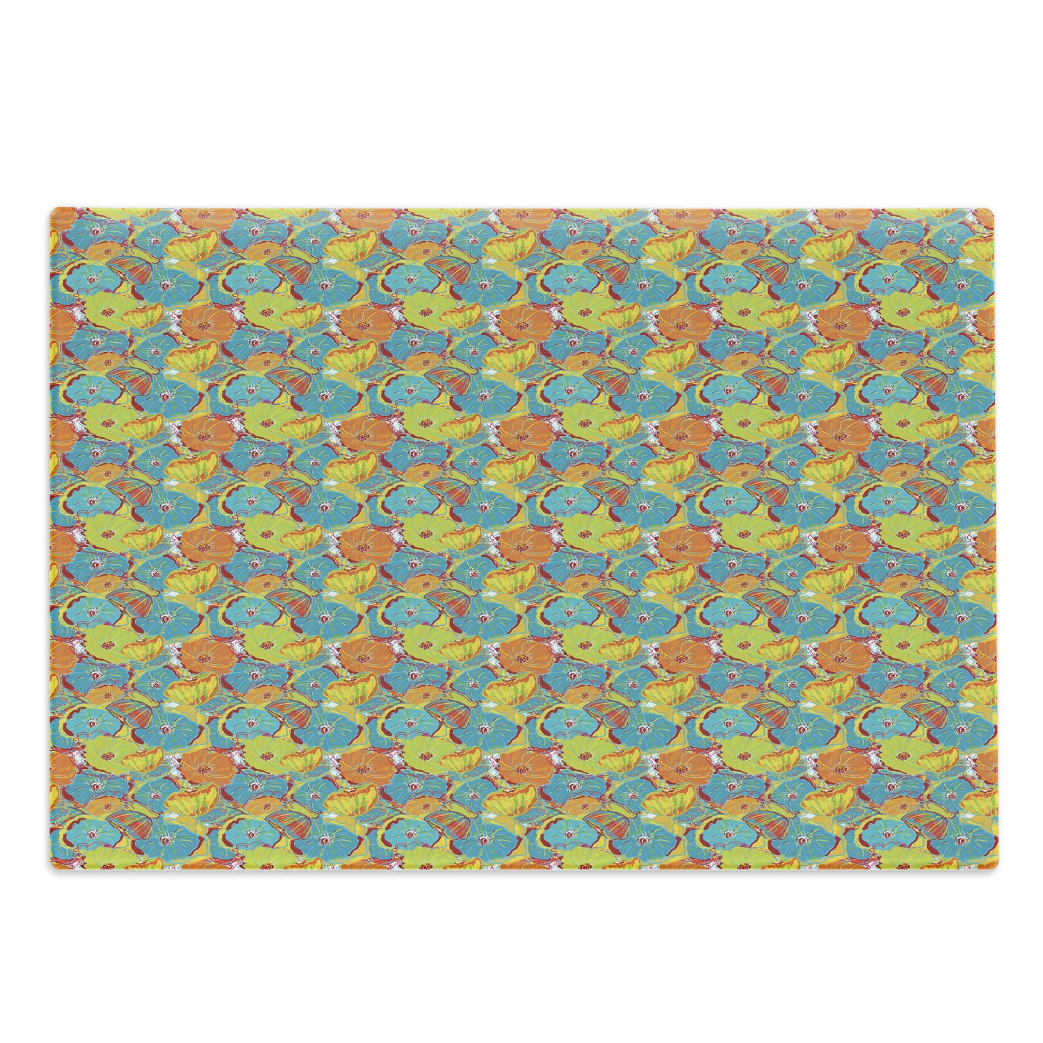 Poppy Cutting Board, Colorful Flowers Blossoming Nature Psychedelic ...