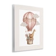 Stupell Industries Hot Air Balloon Animals Pink Wall Plaque Art, design ...