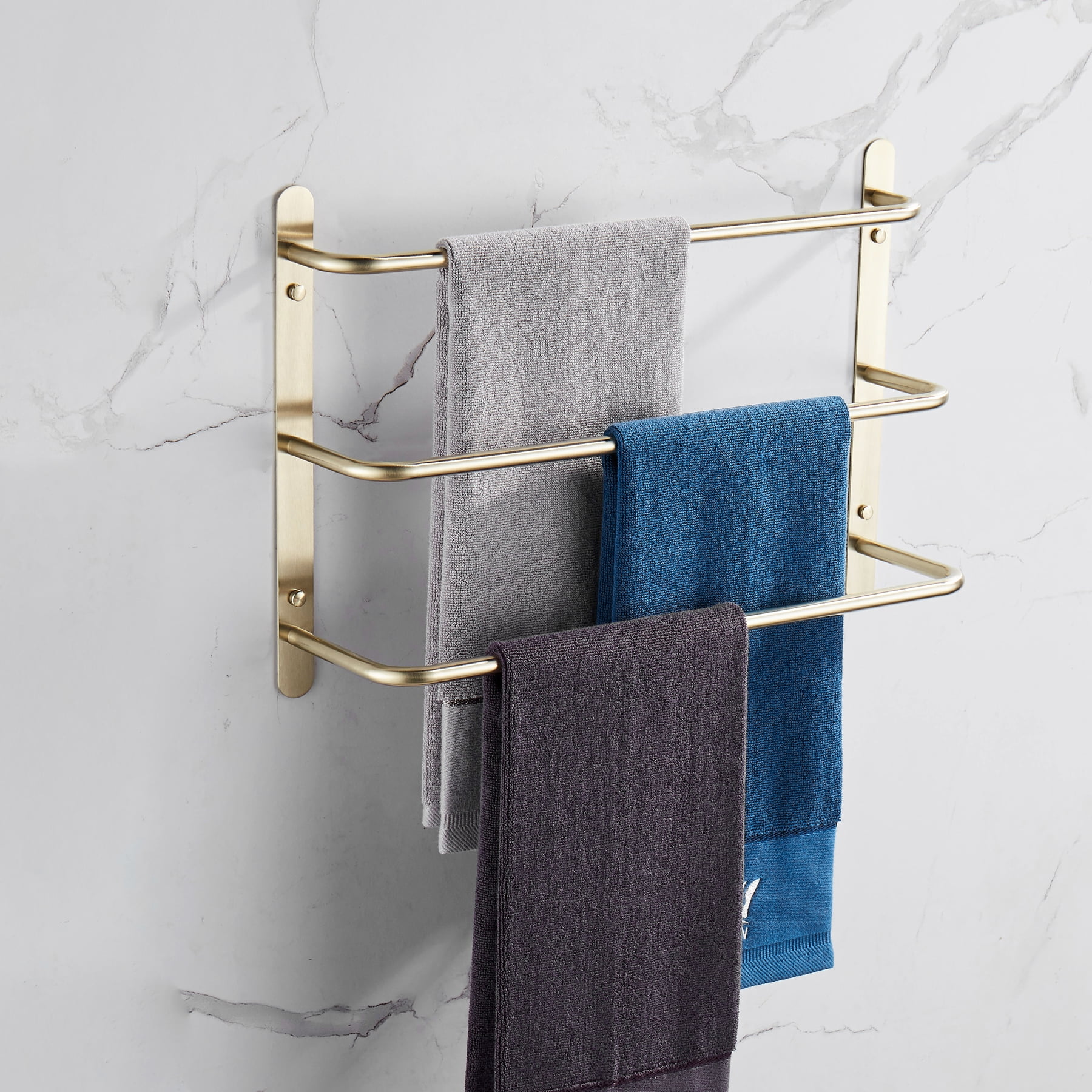 Hassch Stagger Layers Towel Rack Luxury Brushed Gold 304 Stainless ...