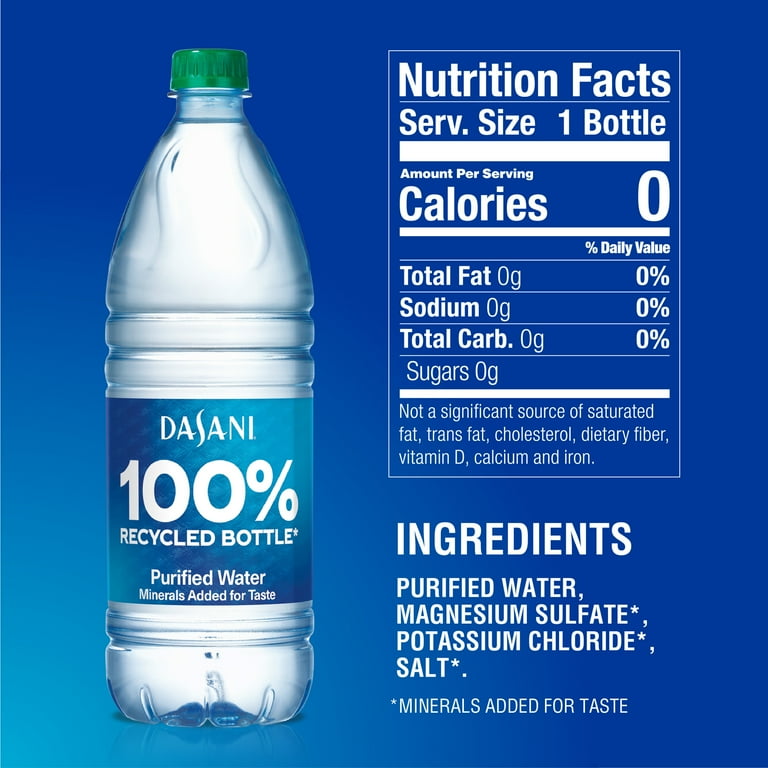 Dasani Water Bottle Label