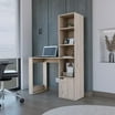 We Have Furniture Computer Desk with Single Door Cabinet, Light Gray ...