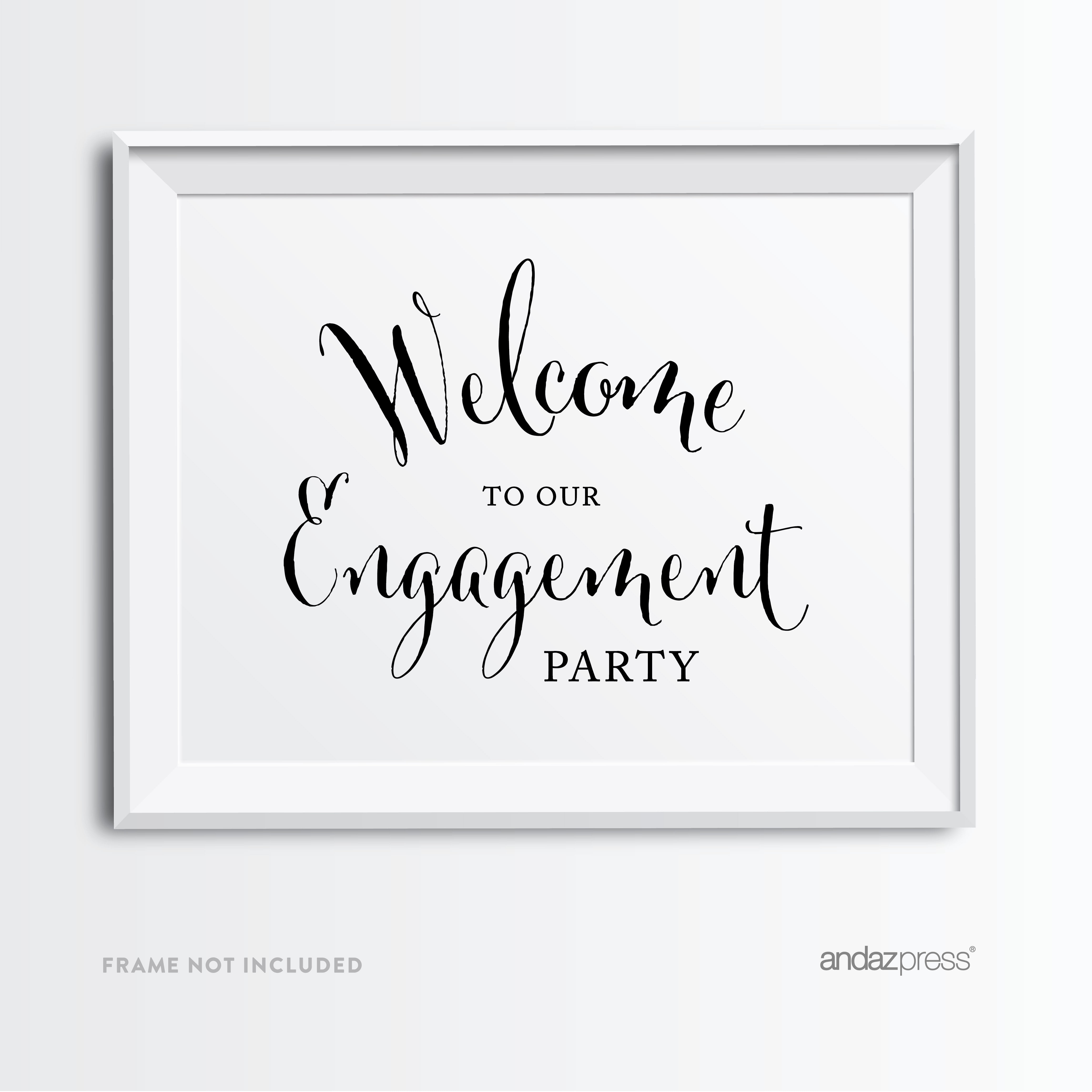 Welcome To Our Engagement Party Formal Black & White Wedding Party ...
