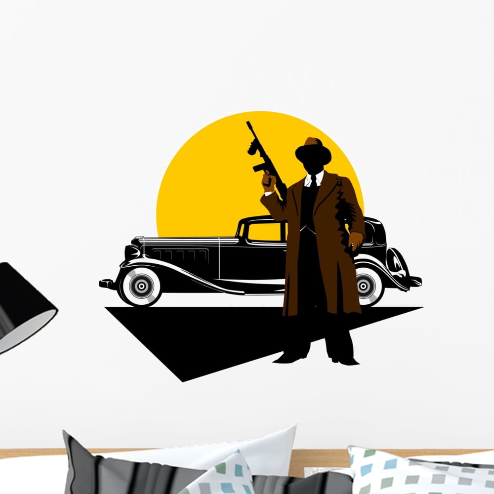 Gangsters Car Wall Decal by Wallmonkeys Peel and Stick Graphic (24 in W ...