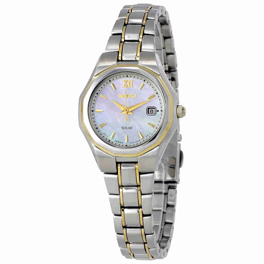 Seiko Seiko Womens Core White Mother Of Pearl Dial Watch Sut226