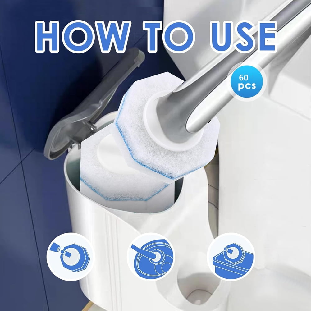 Click here for Unbranded 60pcs Upgraded Toilet Brush Wand Disposa... prices