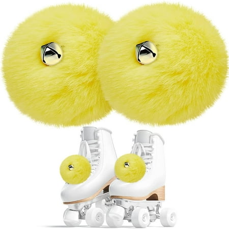 Lepai 2 Pieces Roller Skate Pom Poms with Bells for Women Girls ...