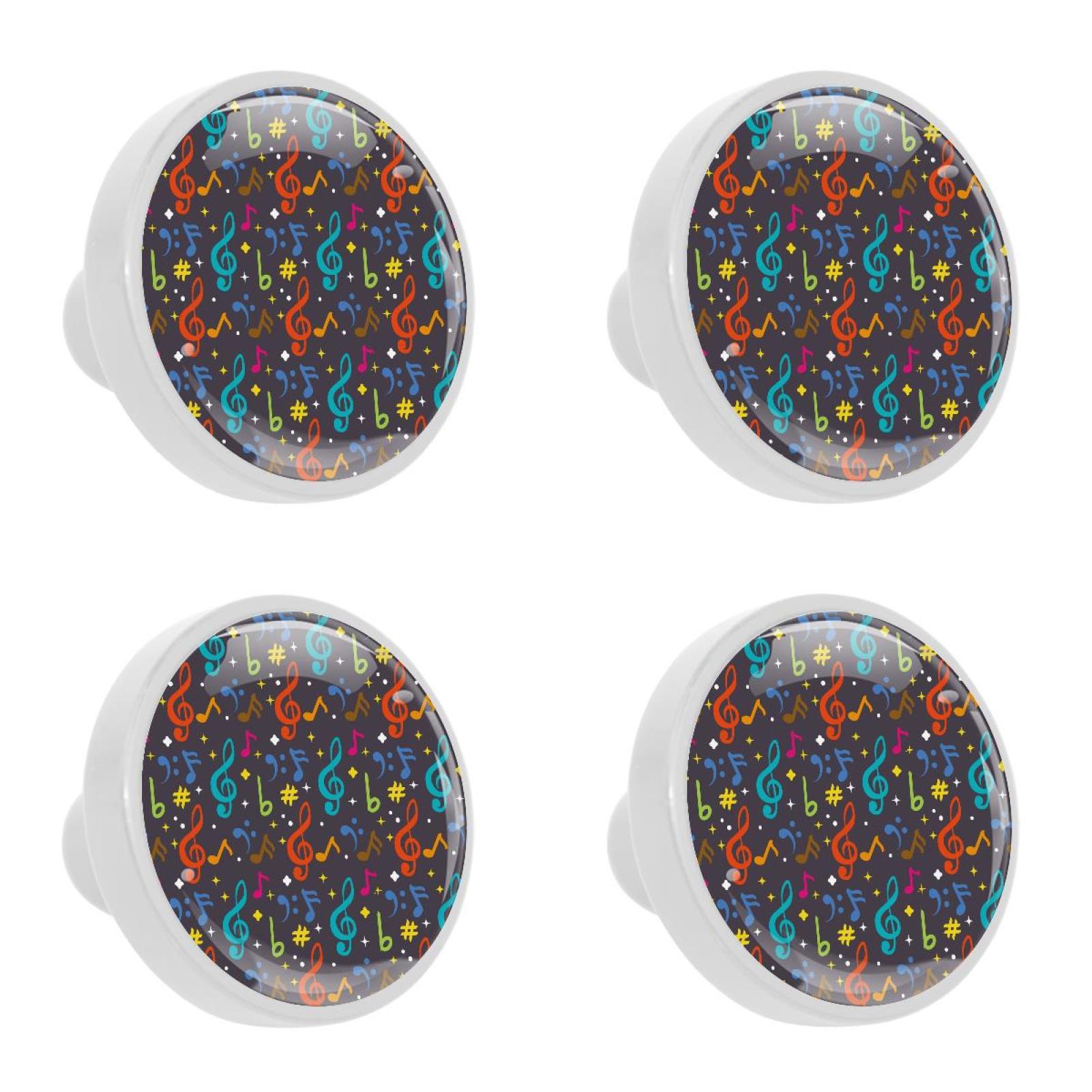 4 Pcs Multicolor Musical Notes Knobs for Kitchen Cabinet Cupboard ...