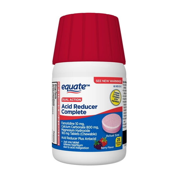 Equate Dual Action Acid Reducer Complete Tablets, Berry, 25 Count ...