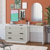 CosmoLiving by Cosmopolitan Valencia 3-Drawer Dresser and Desk Combo ...