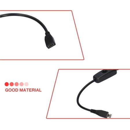 Micro USB Cable with 501 On / Off Switch Type-C Male to Micro USB ...