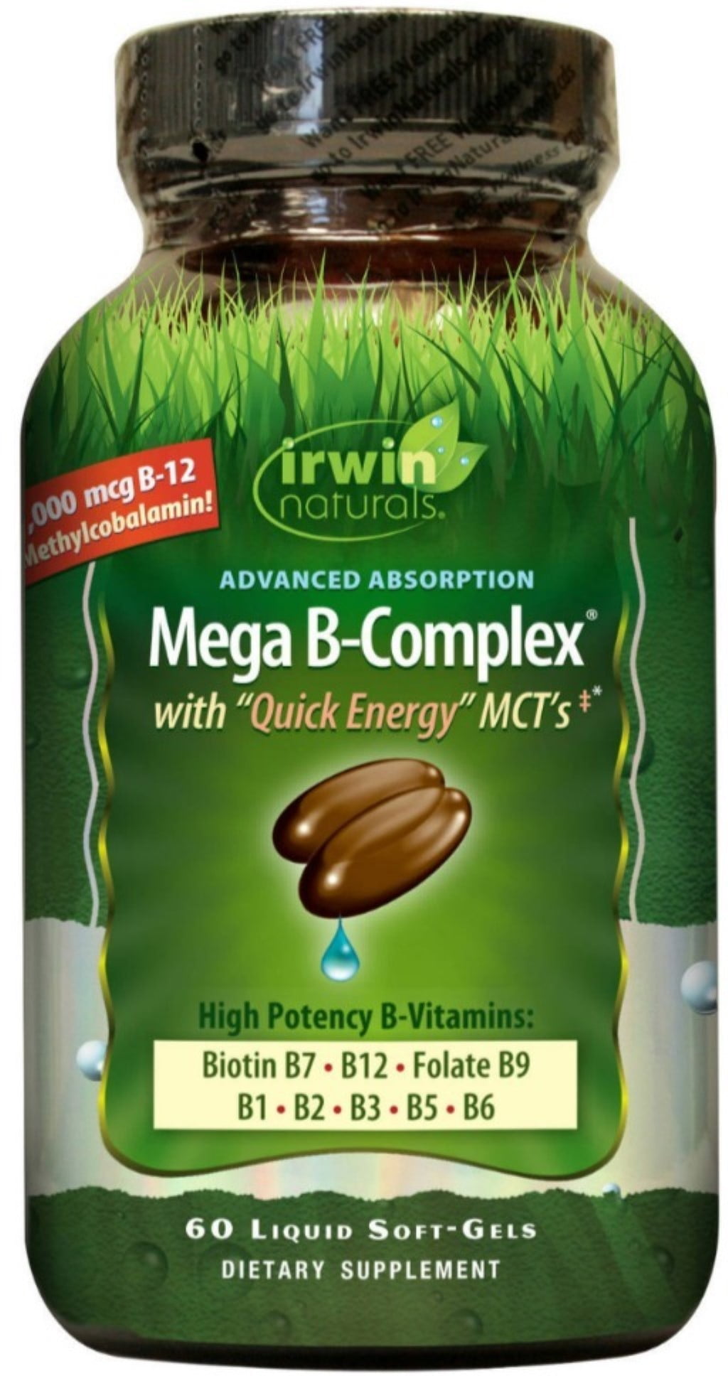 Irwin Naturals Mega B Complex Diet Supplement, 60 Count - 2 Packs ...