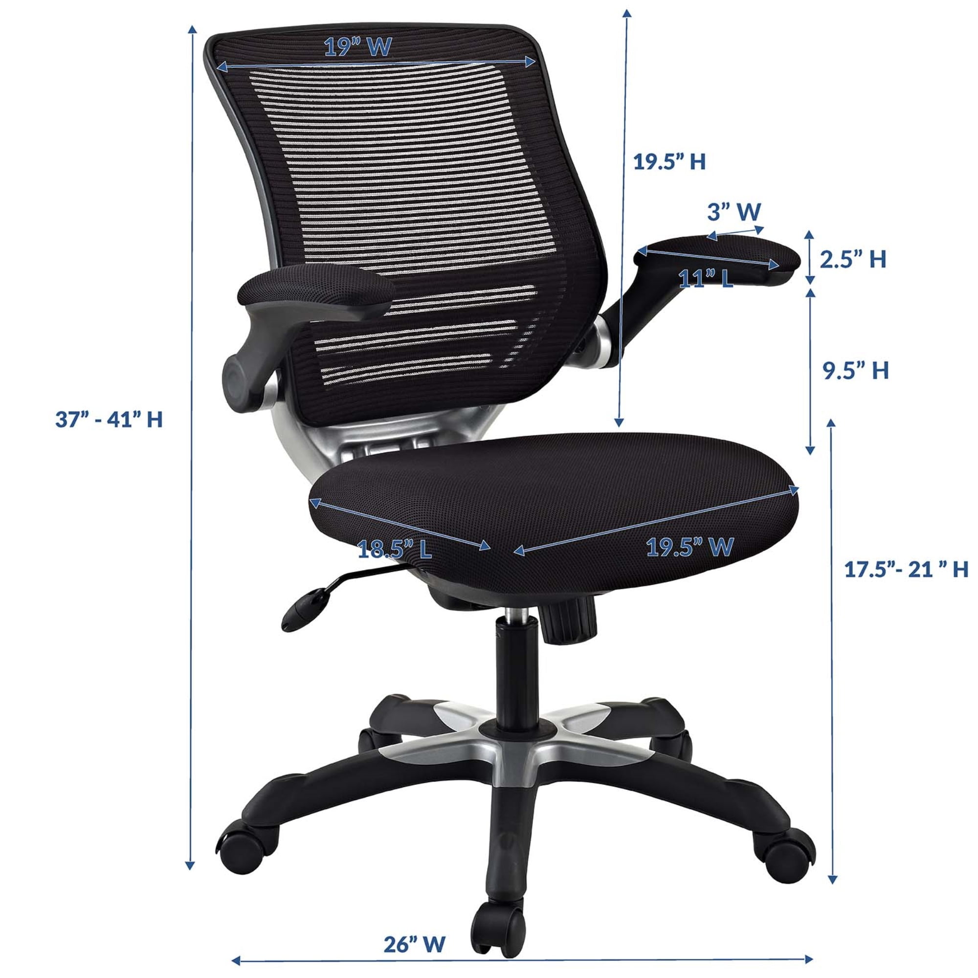 Ergode Edge Mesh Office Chair - Black - Walmart.com
