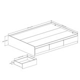 South Shore SoHo Storage Platform Kids Full Bed Frame with 3 Drawers ...