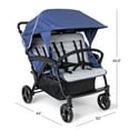 Gaggle Odyssey 4 Seat Quad Stroller, UV-Protecting Canopy, 5-Point ...