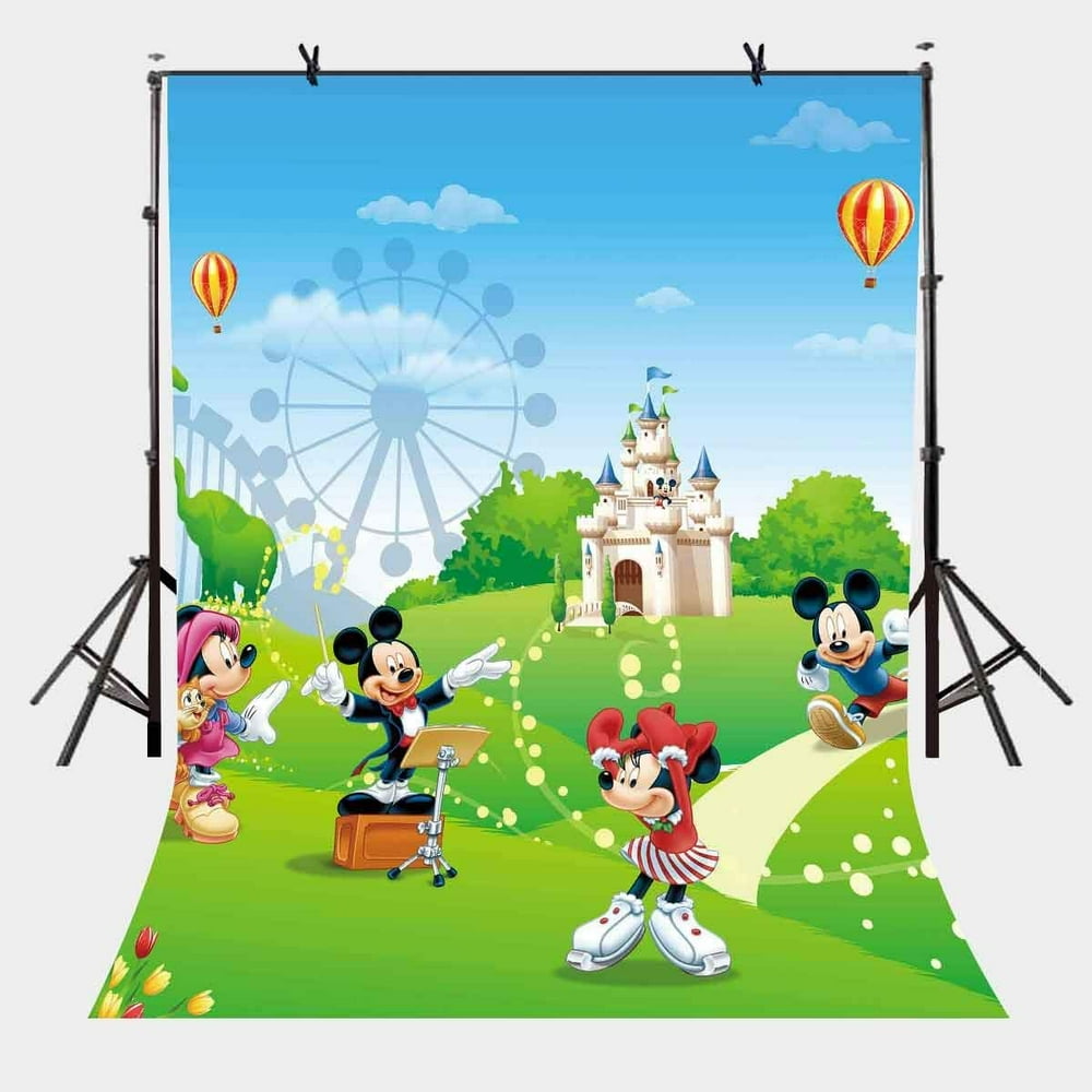 ABPHOTO Polyester 5x7ft Mickey Mouse Backdrop Classic Cartoon Character ...