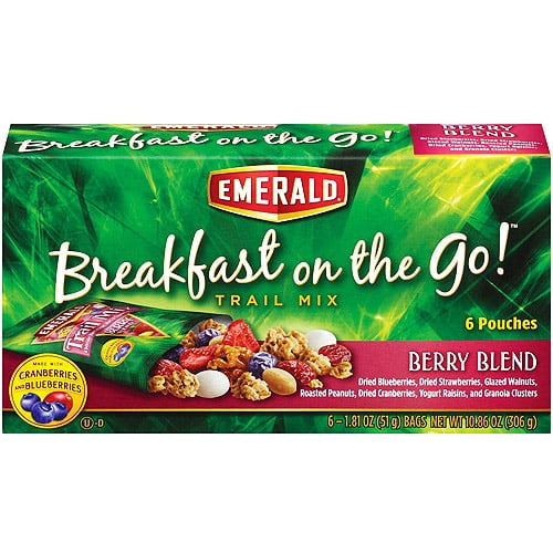 Emerald Breakfast on the Go Berry Blend Trail Mix, 6 ct - Walmart.com
