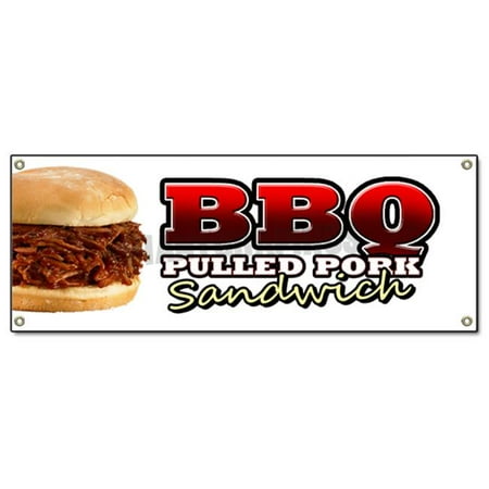 SignMission 18 x 48 in. BBQ Pulled Pork Sandwich Banner Sign | Walmart ...