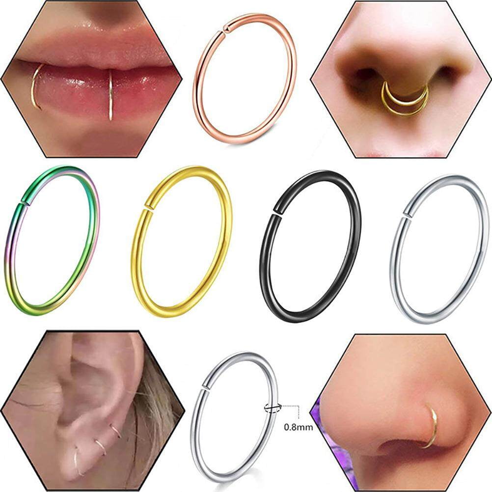 Click here for Relayinert 30pcs Fake Nose Rings Multi-Style Steel... prices
