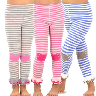 TeeHee Little Kids Girls Fashion Cotton Footless Tights 3 Pair Pack ...