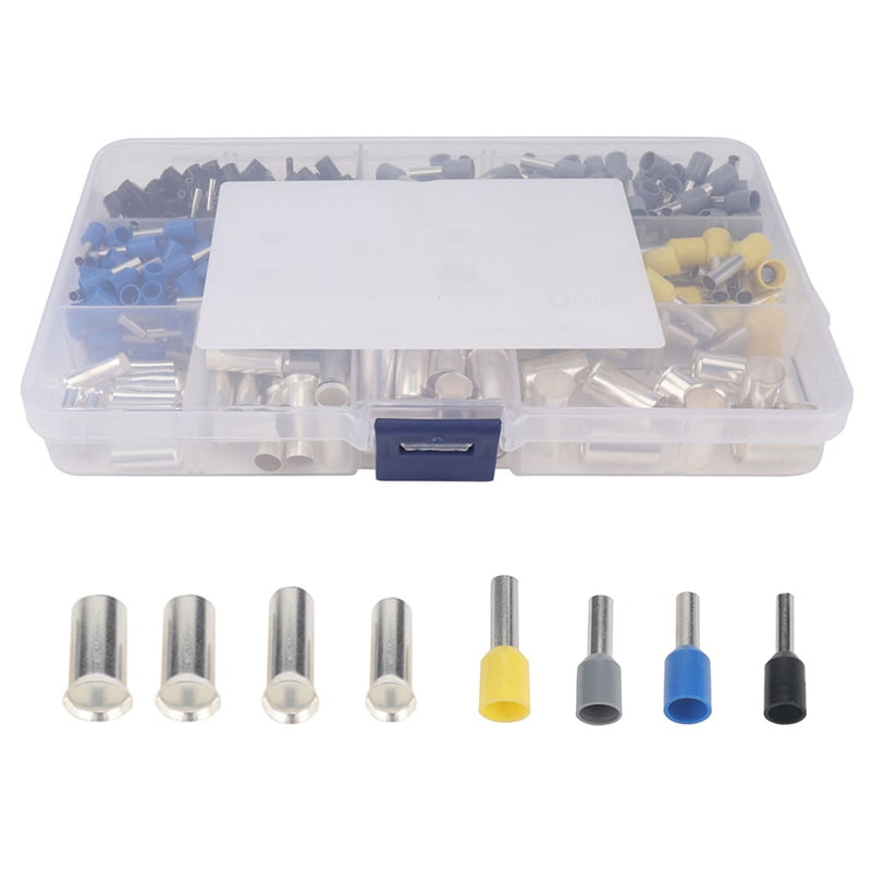 390Pcs AWG (2 4 6 8 10 12 14 16) Wire Ferrules Kits Crimp Terminal Connector Sleeves Crimping ...
