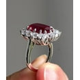 Lab Created Red Ruby Wedding Ring 14K White Gold Plated Silver 2Ct Oval - Walmart.com