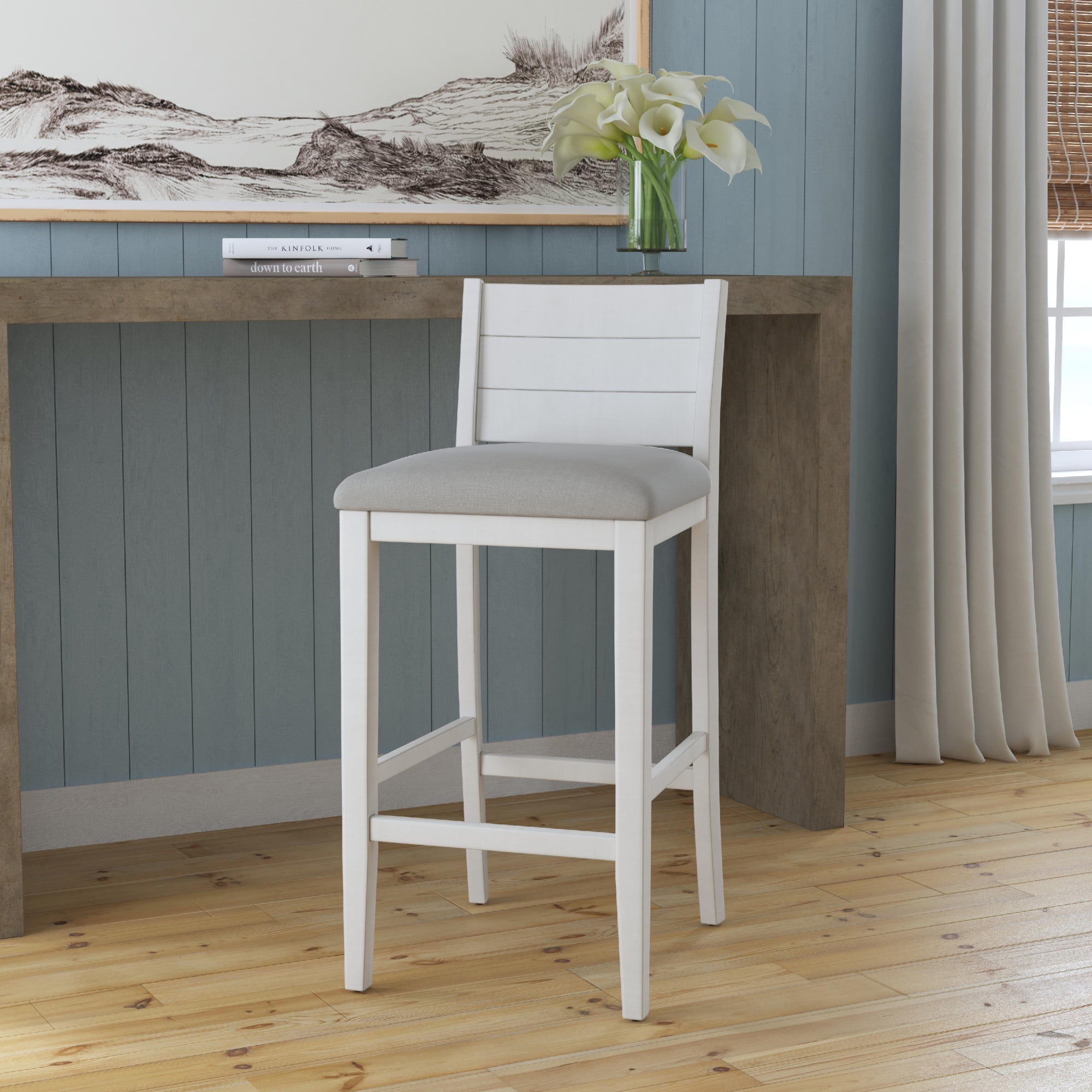 Hillsdale Furniture Fowler Wood Bar Height Stool, Sea White - Walmart.com