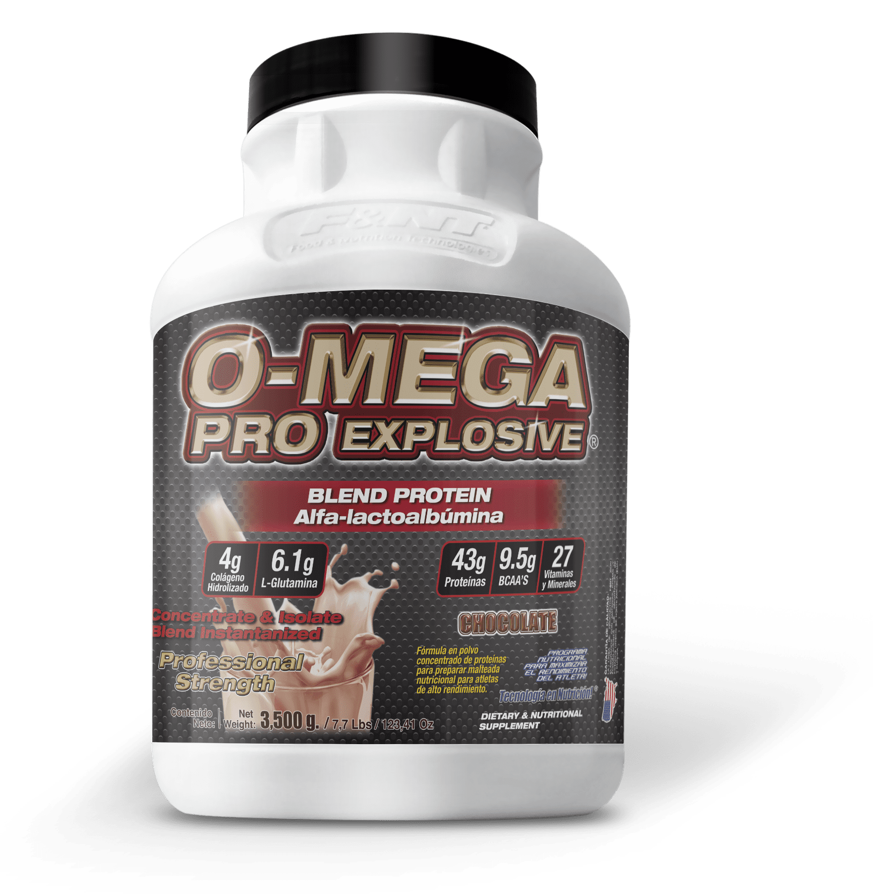 Omega Pro Explosive 3,500 Gr Blend Protein Whey Protein Sabor Chocolate ...