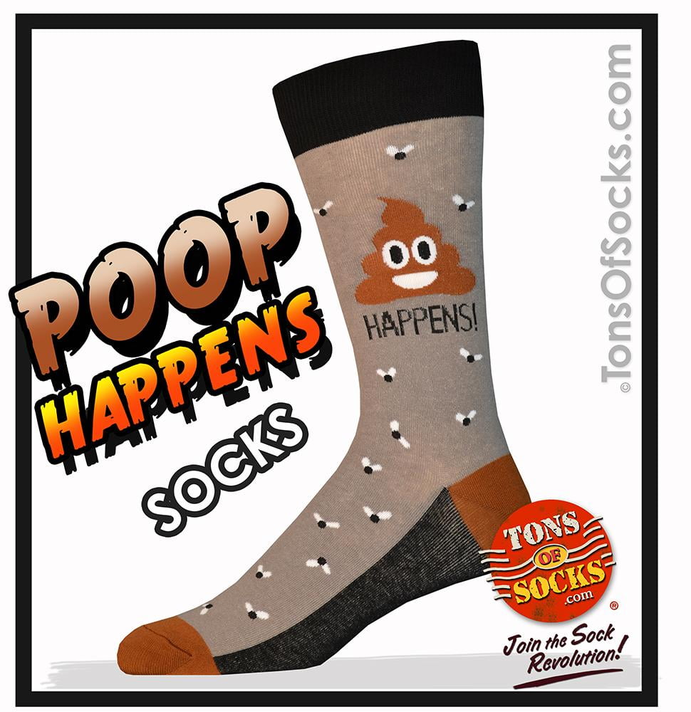 Men's Poop Happens Emoji Socks - Walmart.com