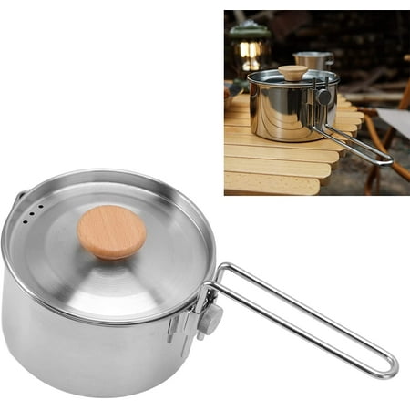 1l Camping Tea Pot Stainless Steel Portable Kettles with Lid and ...