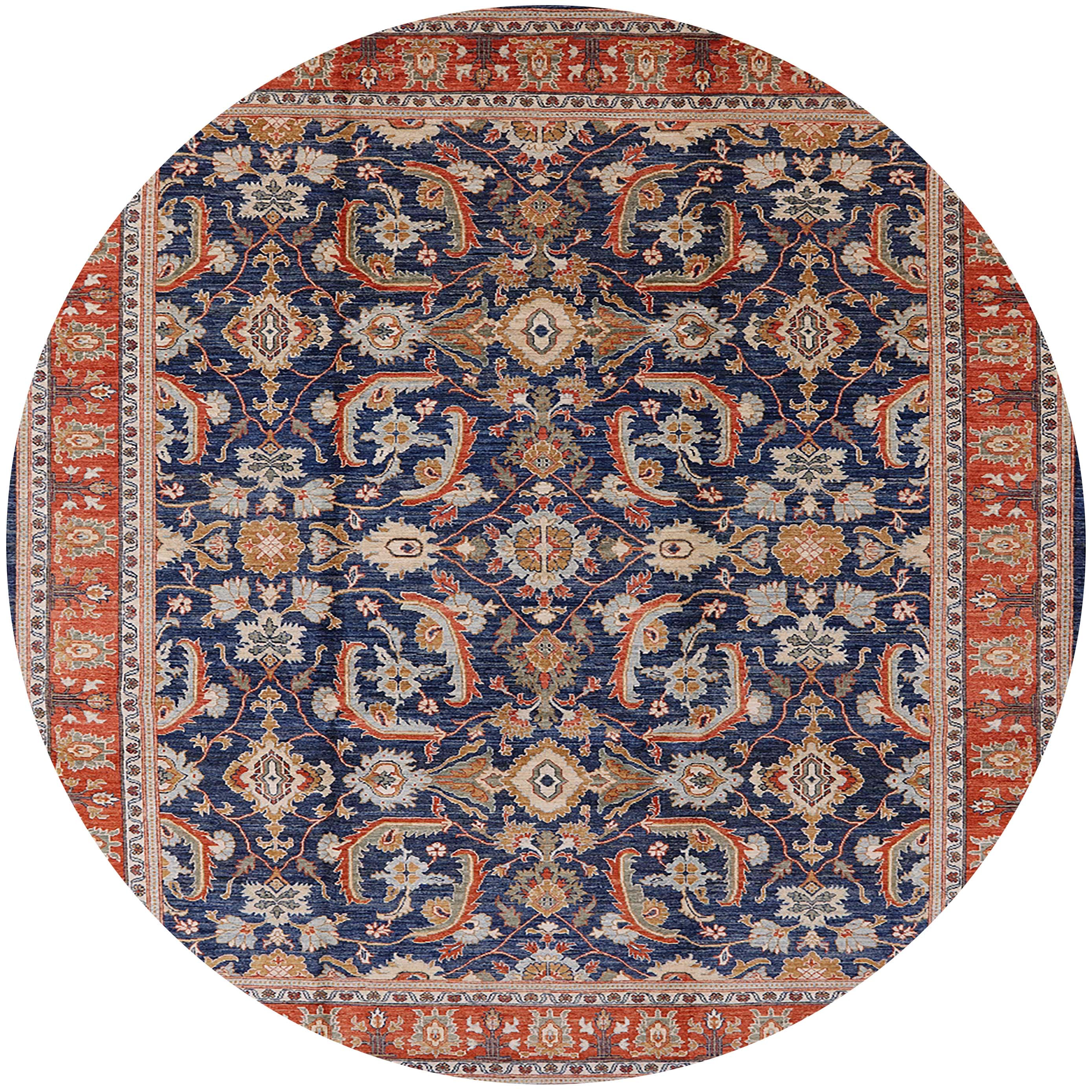 Ahgly Company Indoor Round Mid-Century Modern Maroon Purple Oriental ...